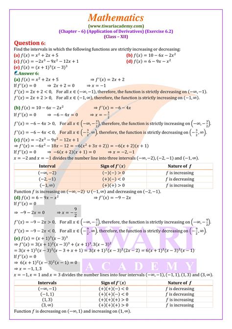 Ncert Solutions For Class 12 Maths Chapter 6 Exercise 6 2