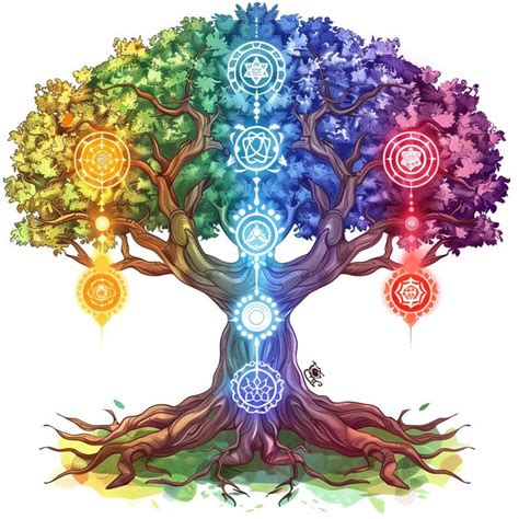 Trees Of Life Chakras Clipart 10 Png Digital Print Sublimation Wall
