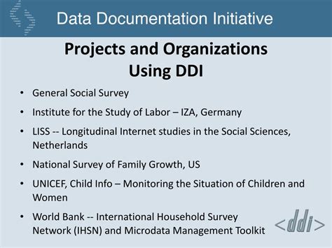 Ppt Data Documentation Initiative Ddi Goals And Benefits