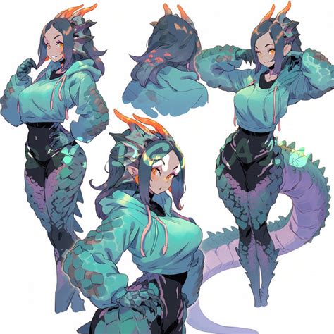 Cyan Dragon Girl Ai Adopt 7 Closed By Widgy Ai On Deviantart