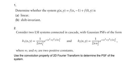 solved 1 determine whether the system g x y f x 1 f 0 y
