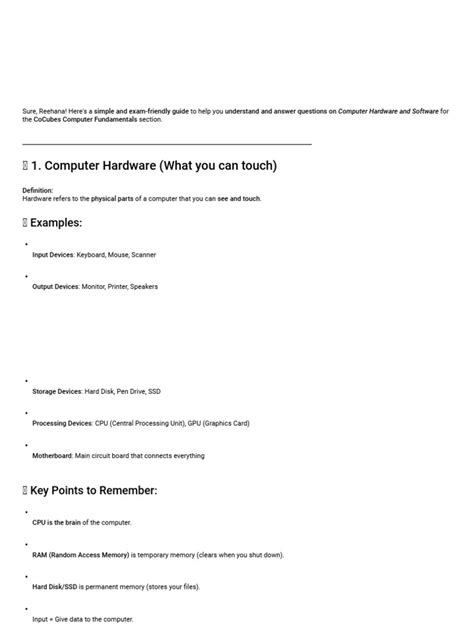 Computer Hardware And Software Pdf Process Computing Computer