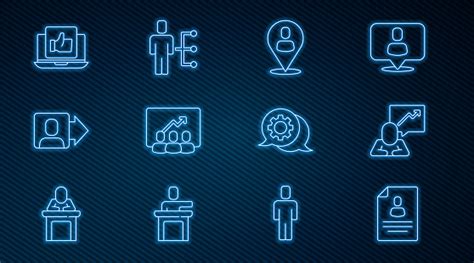 세트 라인 이력서 팀 리더 작업자 위치 프로젝트 팀 베이스 핸드 라이 스피치 버블 채팅 및 비즈니스 슈트 아이콘의 사용자 벡터 0명에 대한 스톡 벡터 아트 및 기타 이미지