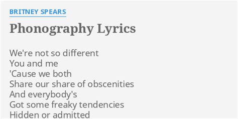 Phonography Lyrics By Britney Spears Were Not So Different