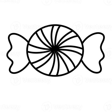 Candy In Wrapping Christmas Line Icon 18886524 Png