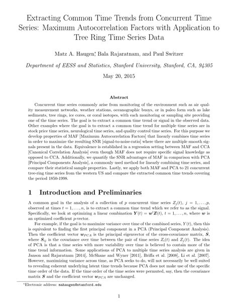 Pdf Extracting Common Time Trends From Concurrent Time Series
