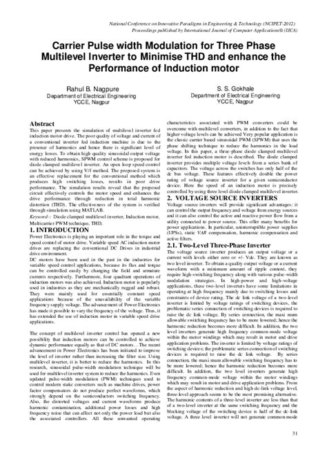 pdf carrier pulse width modulation for three phase multilevel