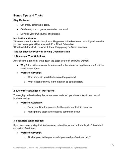 The Ultimate Problem Solving Workbook Step By Step Guide To Tackle