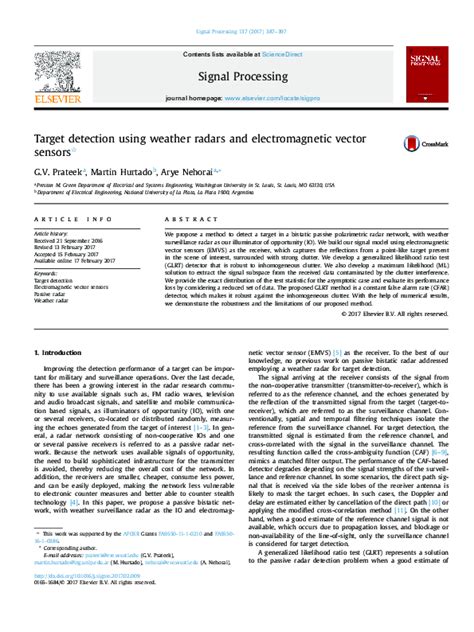 Pdf Target Detection Using Weather Radars And Electromagnetic Vector