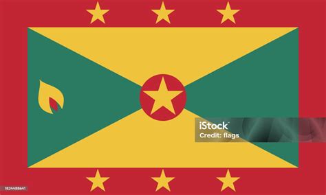 그레나다의 국기 플래그 아이콘입니다 표준 색상 표준 크기 사각형 플래그입니다 컴퓨터 일러스트레이션 디지털 일러스트레이션 벡터 일러스트 레이 션입니다 0명에 대한 스톡 벡터