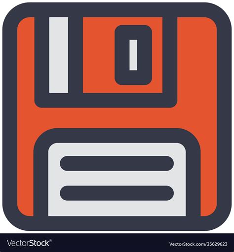 Floppy Disk Data File Save Button Flat Icon Vector Image