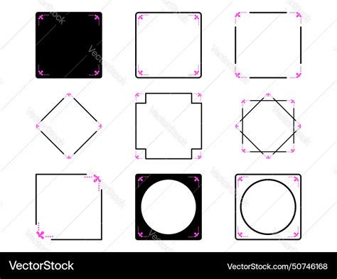 Set Of Abstract Vintage Rectangle Frame Wreath Vector Image
