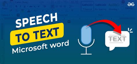 how to use speech to text in microsoft word geeksforgeeks
