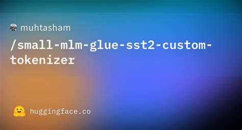 Muhtasham Small Mlm Glue Sst2 Custom Tokenizer · Hugging Face