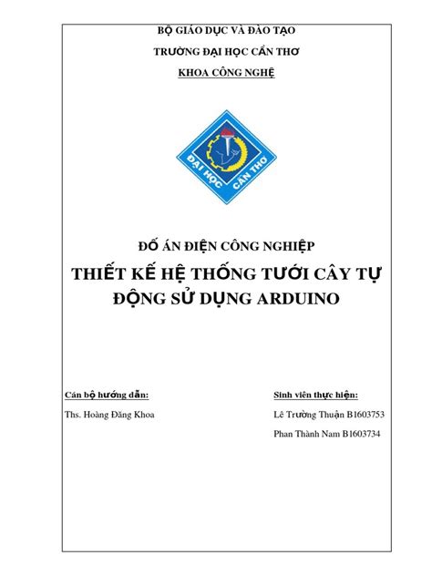 Đồ án điện Công Nghiệp Thiết Kế Hệ Thống Tưới Cây Tự động Sử Dụng Arduino 1296290 Pdf