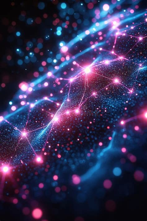 Vibrant Digital Network With Glowing Nodes And Connections Showcasing Data Streams And Energy