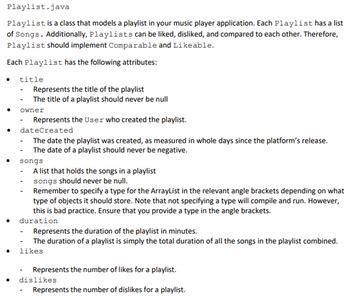Answered A Playlist Should Also Support The Following Behaviors
