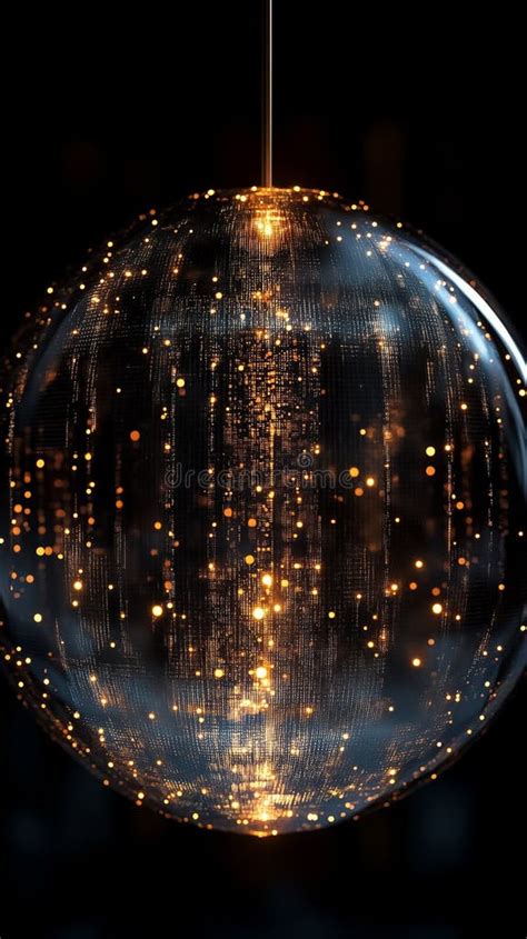 A Dynamic Spherical Structure Displays A Swirling Array Of Golden Lights And Intricate Patterns
