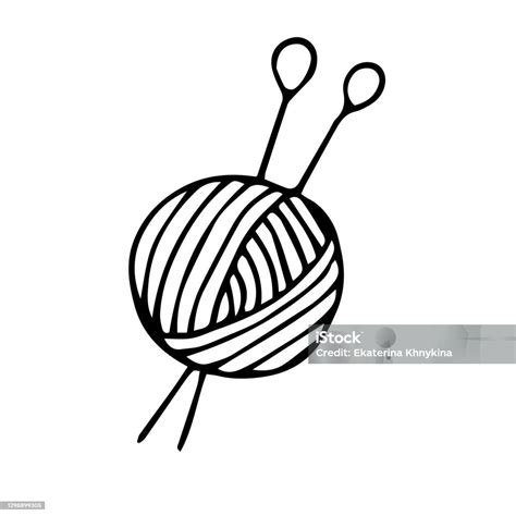 뜨개질 및 뜨개질 바늘 벡터 낙서 일러스트레이션 스케치용 실의 스케인 낙서 드로잉에 대한 스톡 벡터 아트 및 기타 이미지 낙서 드로잉 벡터 0명 Istock