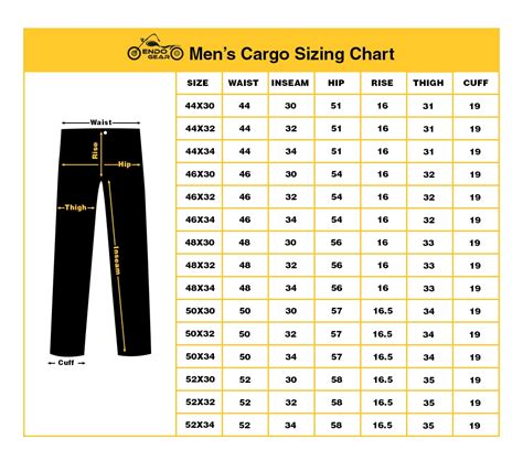 Mens Pants Size Chart Us