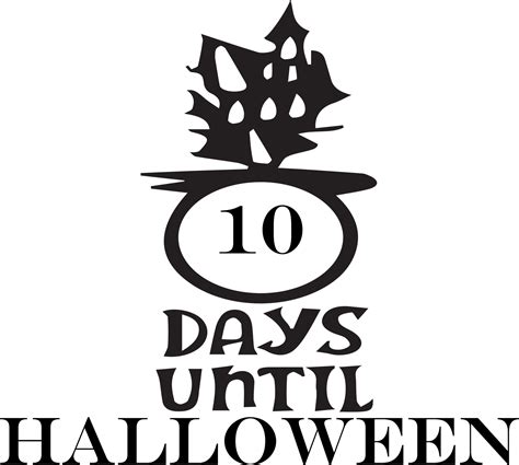 10 Days Until Halloween Simple Design Made In Black 13223533 Vector