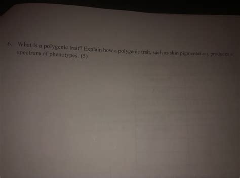 Solved O What Is A Polygenic Trait Explain How A Polygenic