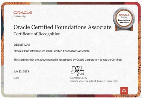 Debjit Das On Linkedin Im Happy To Share That Ive Obtained A New Certification Oracle Cloud
