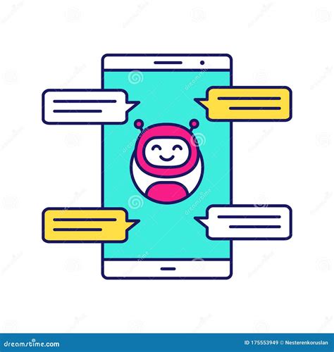 Chatbot With Speech Bubbles Color Icon Stock Vector Illustration Of