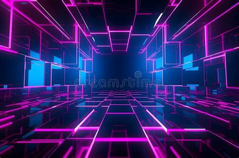 Futuristic Abstract Purple Background With Metallic Elements Arranged In A Grid Like Pattern
