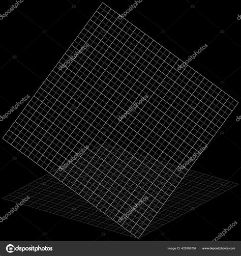 Tilt Skew Diagonal Grid Mesh Squares Abstract Geometric Vector Illustration Stock Vector By