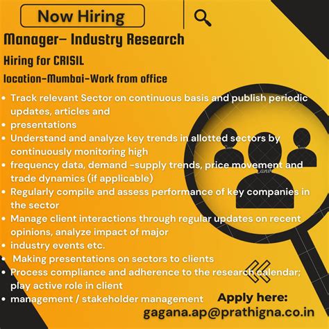 Gagana P Acharya On Linkedin Hello Linkedin We Are Hiring Industry Research Manager For Mumbai