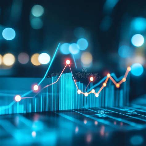Digital Financial Data Analytics Chart Representing Growth Trends And Market Insights Stock