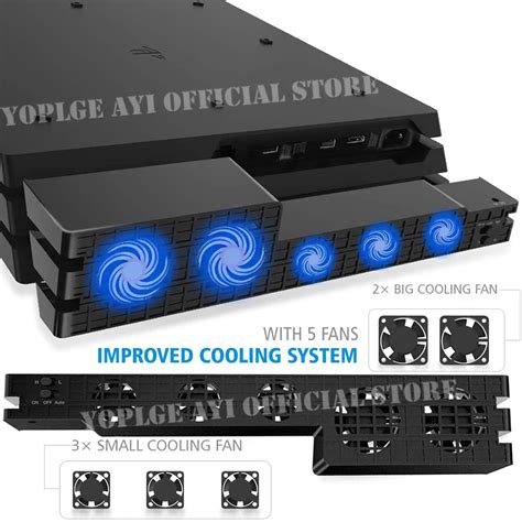 새로운 플레이 스테이션 4 Ps4 프로 냉각 팬 5 팬 소니 플레이 스테이션 Ps 4 프로 게임 콘솔에 대한 Usb 외부 쿨러