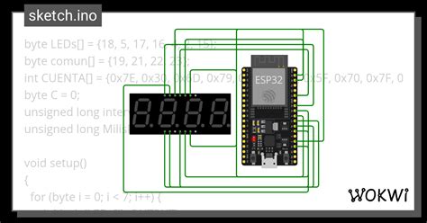 4 Displays Copy Wokwi Esp32 Stm32 Arduino Simulator