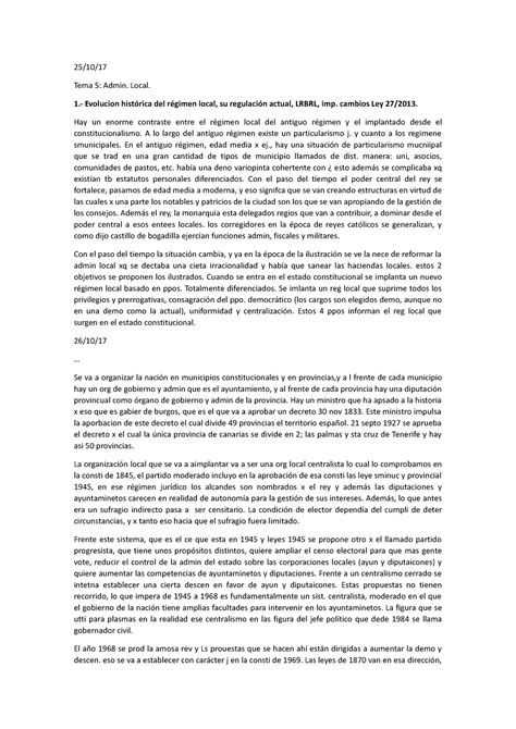 Tema 5 Admin Apuntes Clase 2 Derecho Administrativo Ulpgc Studocu