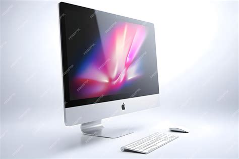 Premium Photo Computer Monitor With White Keyboard And Mouse On White