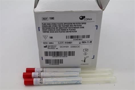 New Copan 159c Plain Swab Sterile Plastic Applicator Polyester Tipped