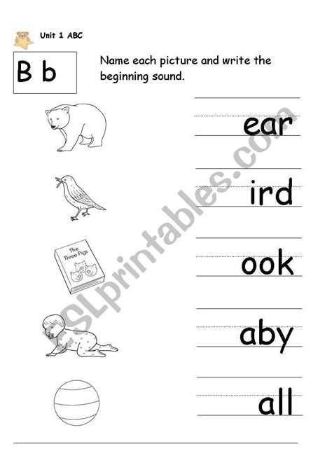 Letter B Esl Worksheet By Titazotes
