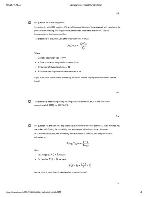 Hypergeometric Probability Calculation Pdf Variance Mathematics