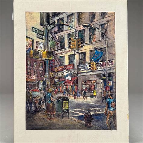 Lot 003 Orchard And Grand Nyc Watercolor Signed 15 14 X 11 12