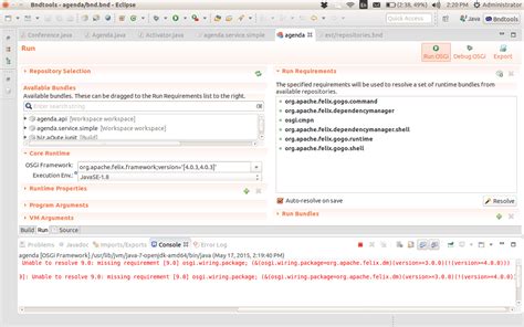 关于javaOSGi捆绑包未启动缺少要求osgi wiring package osgi wiring package org