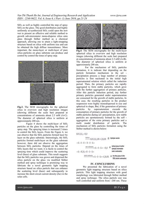 Growth And Dispersion The Silica Particle On The Glass Via Modified Stöber Method And Spray
