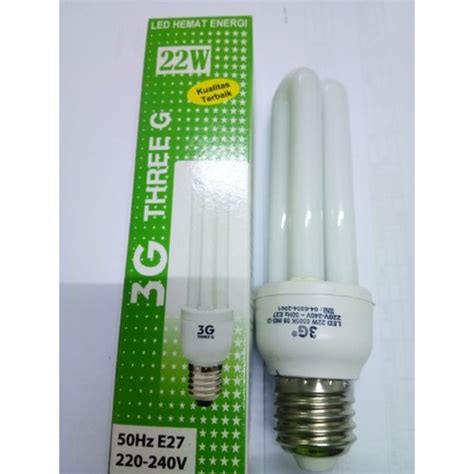 Jual LAMPU 3G Three G Lampu LED 22 Watt PLC 2U E27 Bohlam 22W Shopee Indonesia