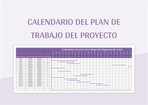 Plantilla De Formato Excel Plan De Trabajo Cronograma Del Proyecto Y