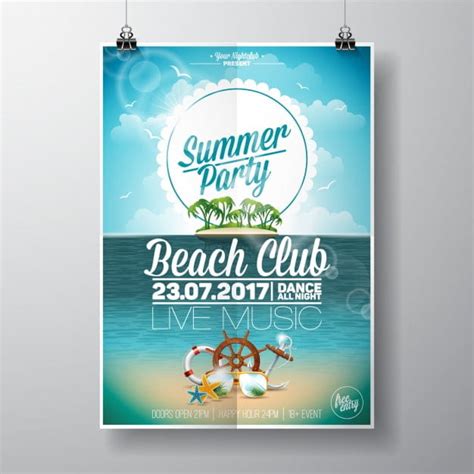 비치 클럽 파티 포스터 Eps Uidownload