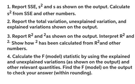 Solved Excel Data Analysis Output Summary Output Ression