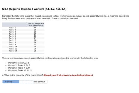 Solved Consider The Following Tasks That Must Be Assigned To