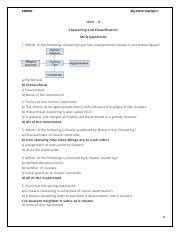 Unit Mcq Copy Pdf CS Big Data Analytics Unit II Clustering And Classification MCQ