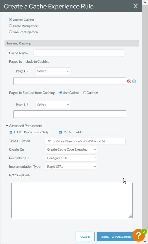configuring journey caching rules