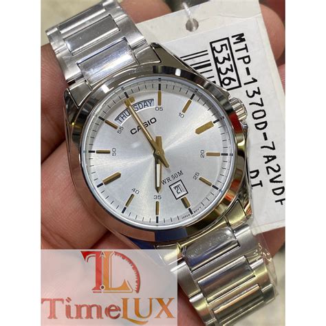 Casio Mens Silver Mtp 1370d 7a2 Shopee Philippines